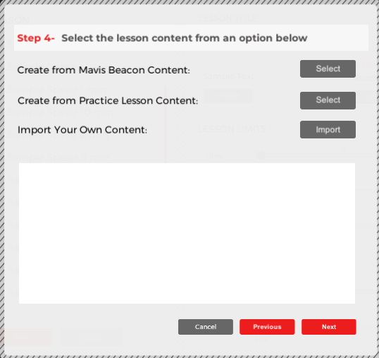 Dialog Box 3 - Lesson Content - Mavis Beacon Teaches Typing Classroom Edition Userguide